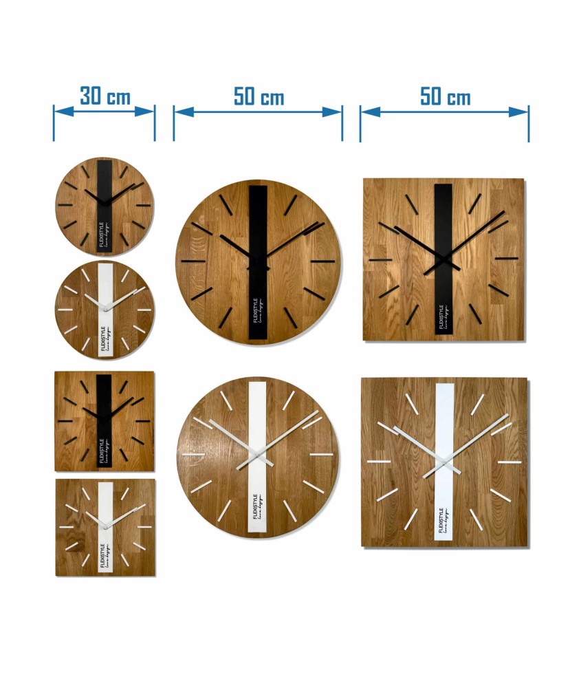 Apvali ąžuolinė klasika B 50 cm – didelis šviesus sieninis laikrodis